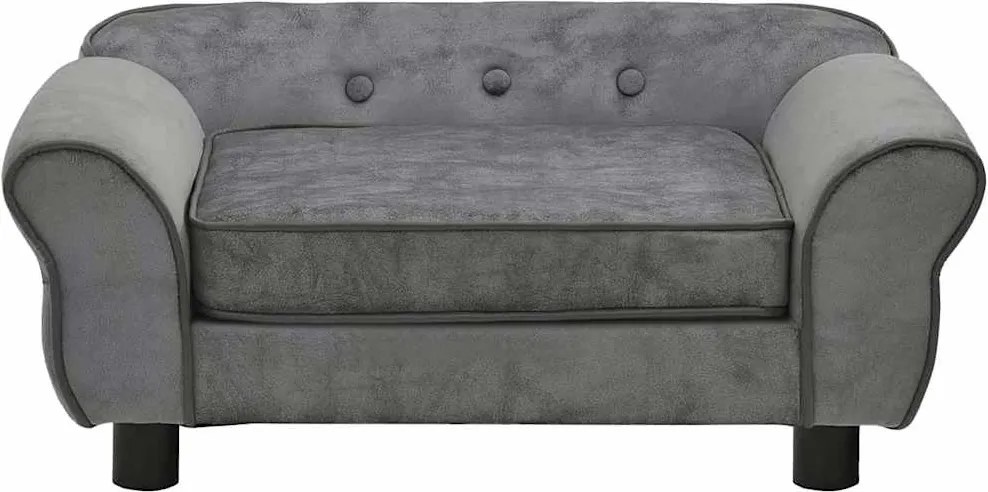 Pohovka pro psy tmavě šedá 72 x 45 x 30 cm plyš 171039