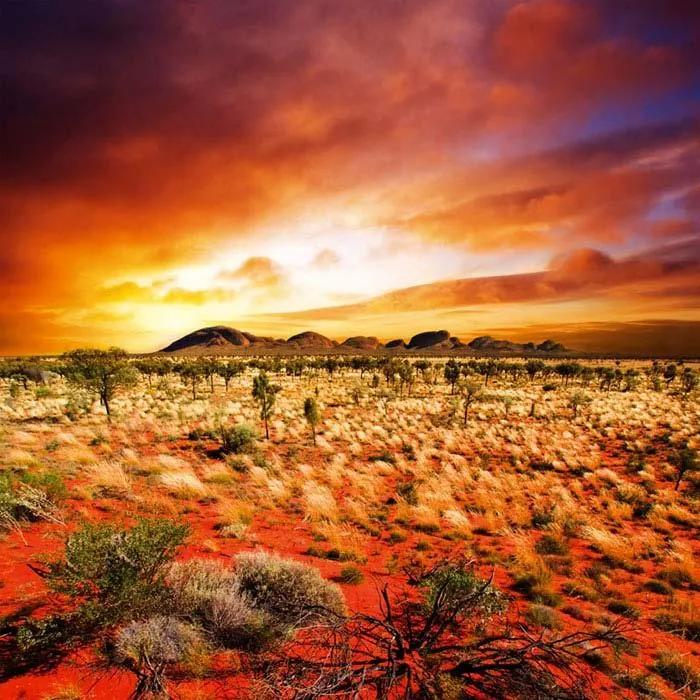 Třídílná vliesová fototapeta Australská krajina, rozměr 225x250cm, MS-3-0050