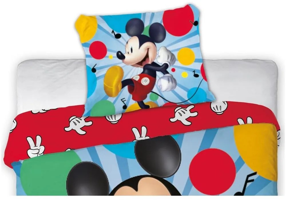 TipTrade Bavlněné povlečení 140x200 + 70x90 cm - Mickey Mouse taneční párty