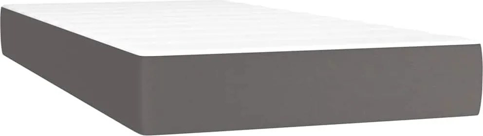 Box spring postel s matrací a LED šedá 120 x 190 cm umělá kůže 3270139
