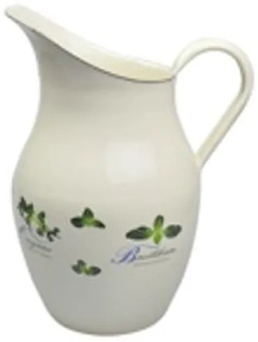 Krémový smaltovaný džbán s bylinkami Herbs - 20*26cm - 2.5L