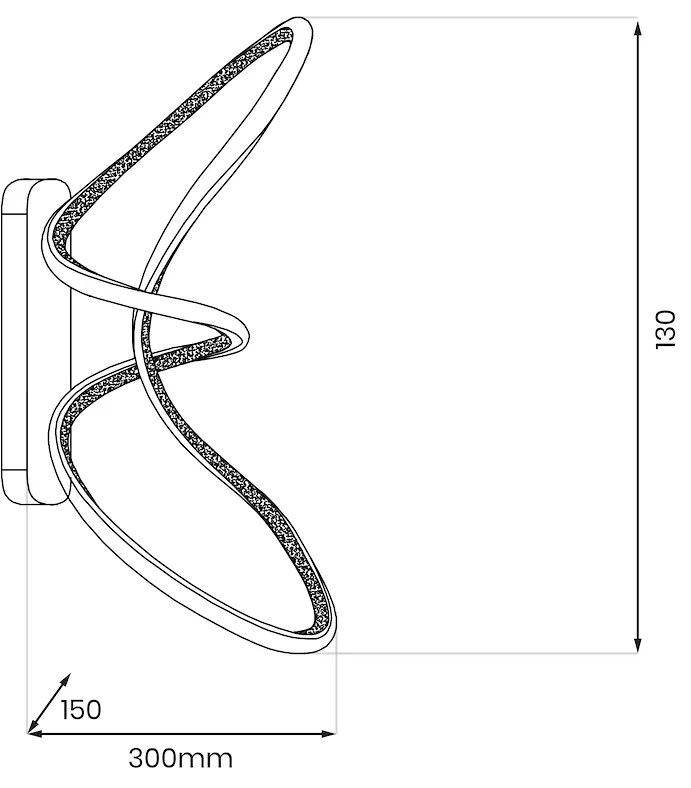 Nástěnné LED svítidlo Tesoro, 1x LED 15w, 4000k, ch