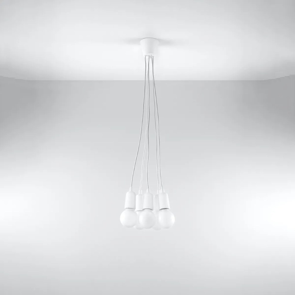 Sollux Lighting Závěsné svítidlo DIEGO 5 bílé