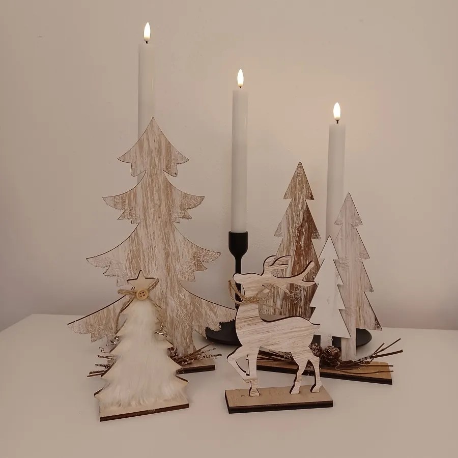 Dřevěná dekorace na stůl stromečky 16 × 4,5 × 24,7 cm, stojící
