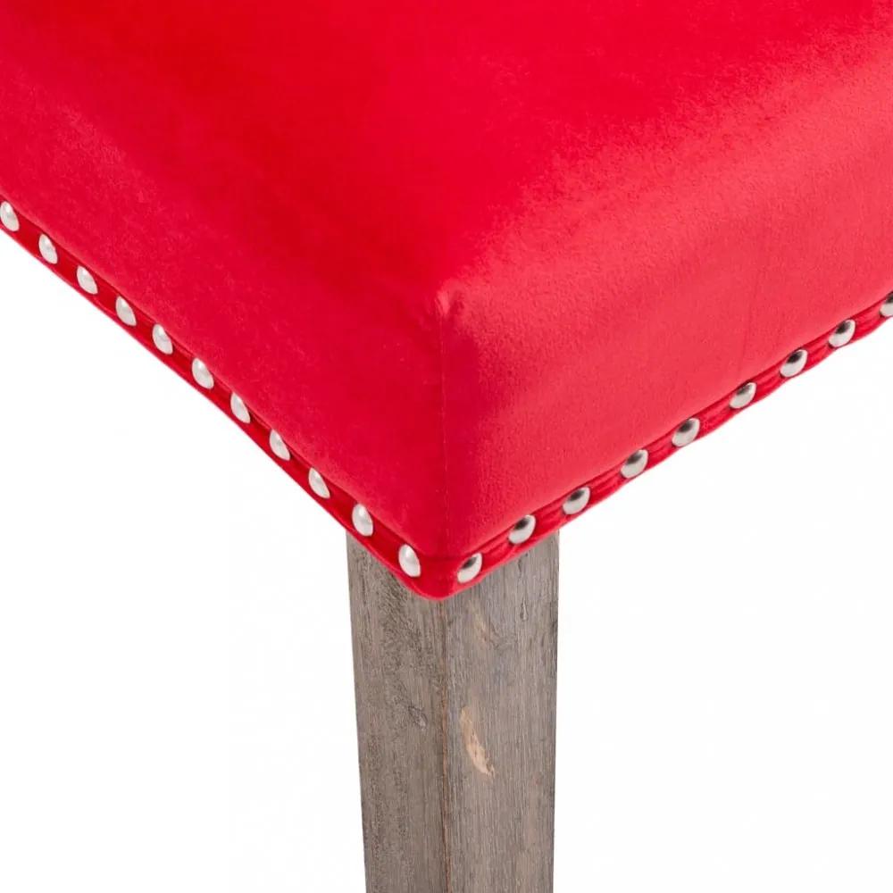 Jídelní židle 2 ks samet / kaučukovník Dekorhome Růžová