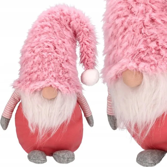 Vánoční dekorace elf v dlouhé plyšové čepici 70 cm