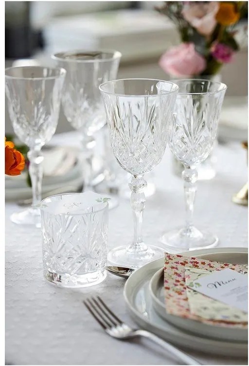 Křišťálové skleničky v sadě 4 ks na víno 270 ml Melodia – Lyngby Glas