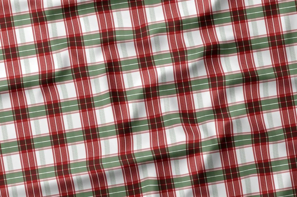 Bavlněné povlečení Kostka - červenozelené Velikost: 140 x 220 + 70 x 90