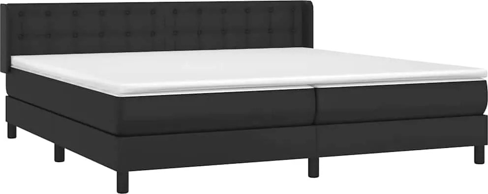 Box spring postel s matrací černá 200x200 cm umělá kůže 3130799