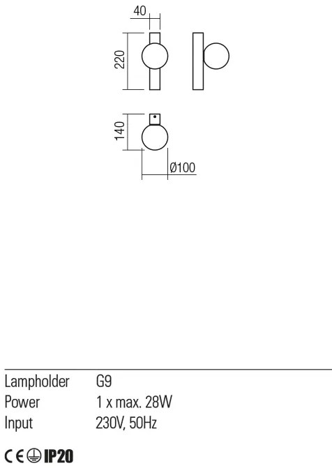 Redo Nástěnná lampa Goji Barva: Černá