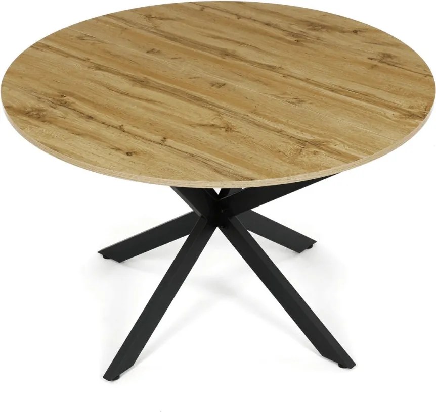 Jídelní stůl rozkládací 120-160x120 cm DT-I1120 OAK, melamin, dub – Barva (vyberte): hnědá béžová