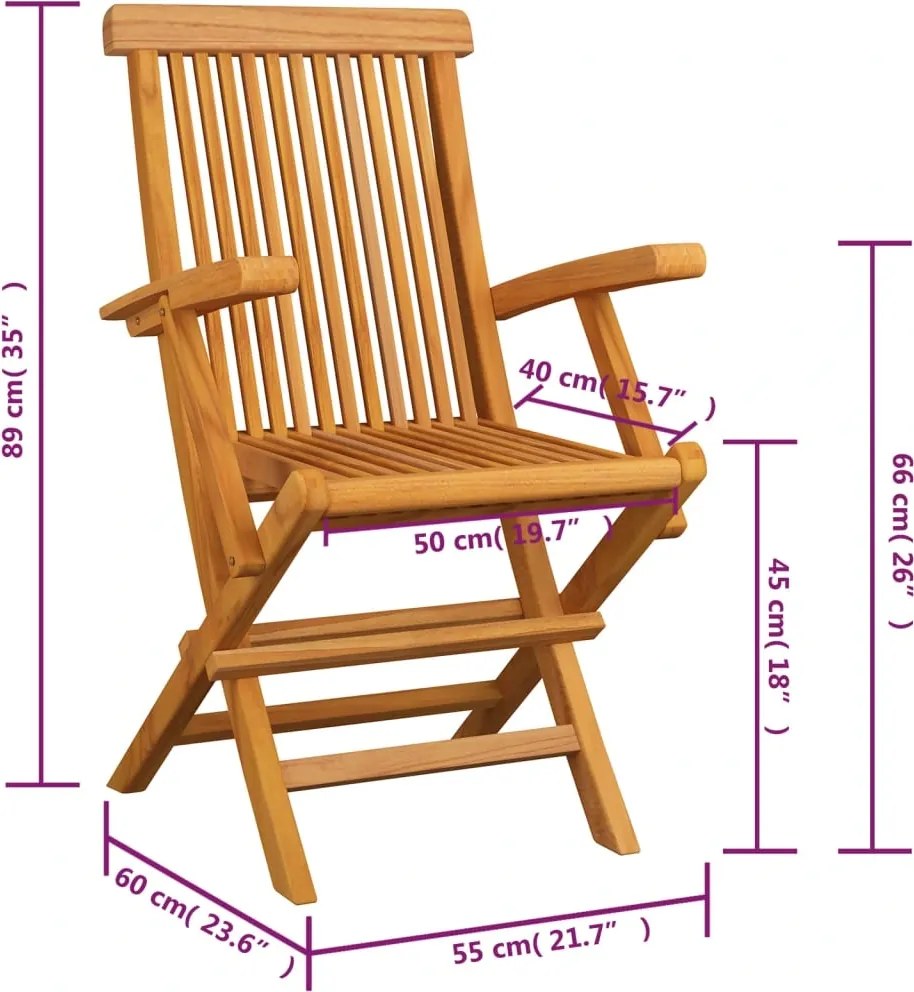 vidaXL Marketos Zahradní židle se zelenými poduškami 4 ks masivní teak