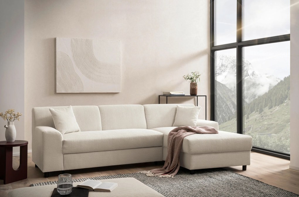 XXXLutz ROHOVÁ SEDAČKA, textil, krémová MID.YOU - Sedací soupravy - 001776008803
