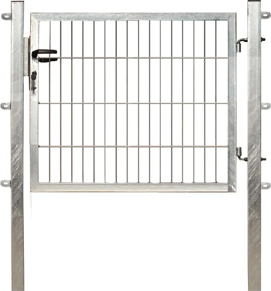 Floraworld Jednokřídlá branka Comfort se zámkem na klíč pozink 80 x 100 cm