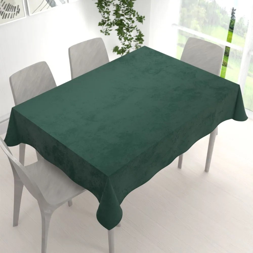Biante Sametový obdélníkový ubrus Velvet Premium SVP-044 Lesní zelená 120x160 cm