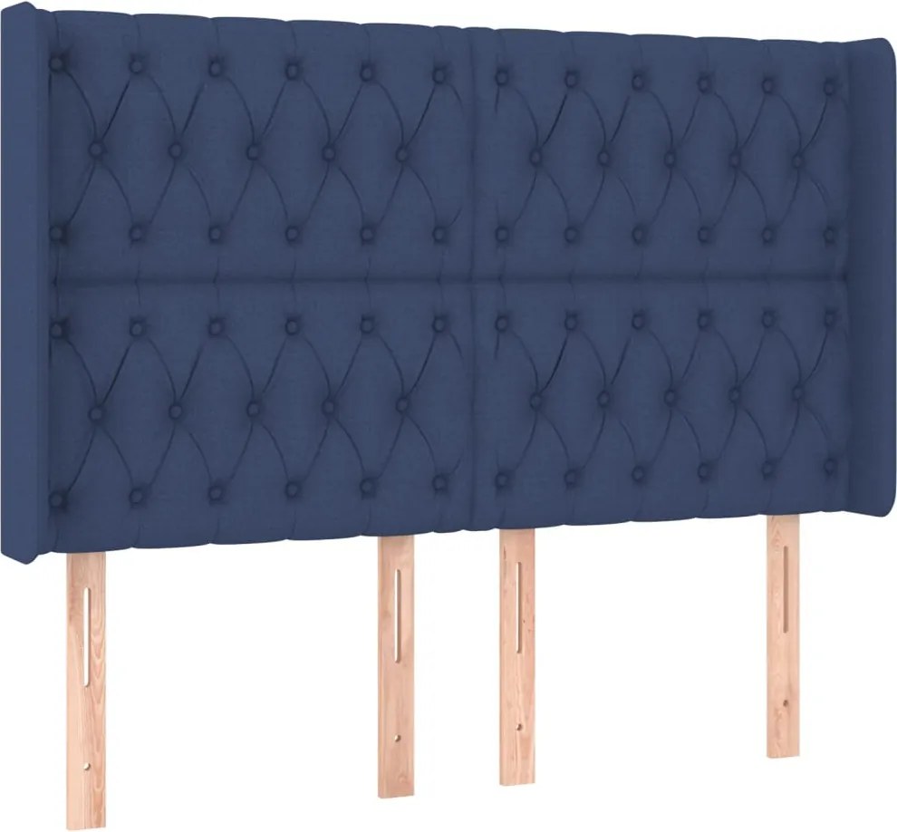 Box spring postel s matrací a LED modrá 160x200 cm textil 3138571
