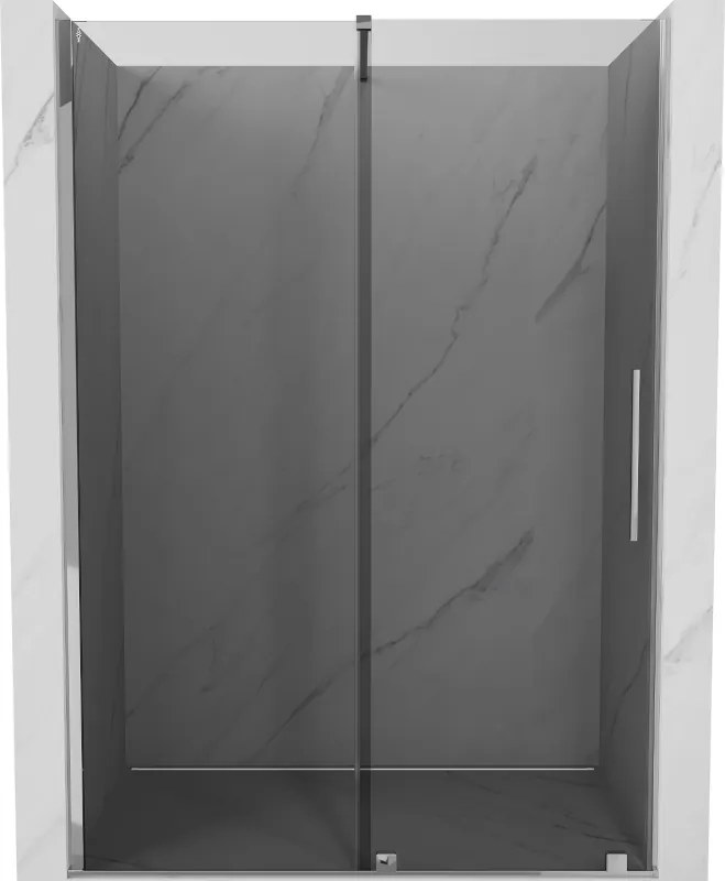 Mexen Velar, posuvné sprchové dveře do otvoru 130 cm, 8mm šedé sklo, chromová, 871-130-000-41-01
