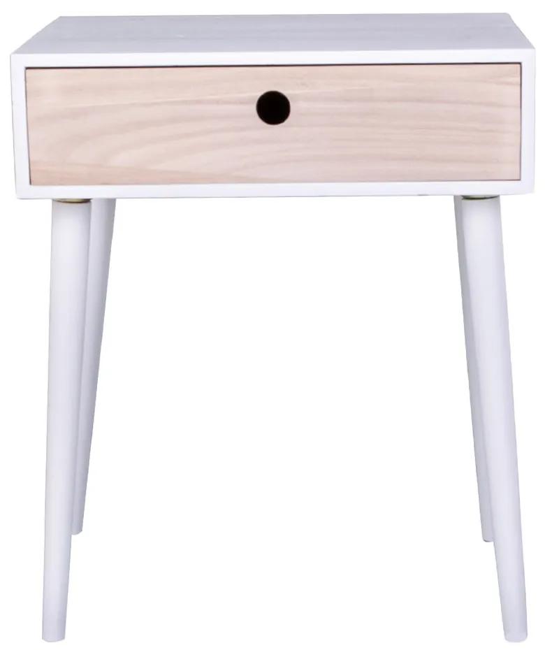 Bílý/přírodní noční stolek Macy