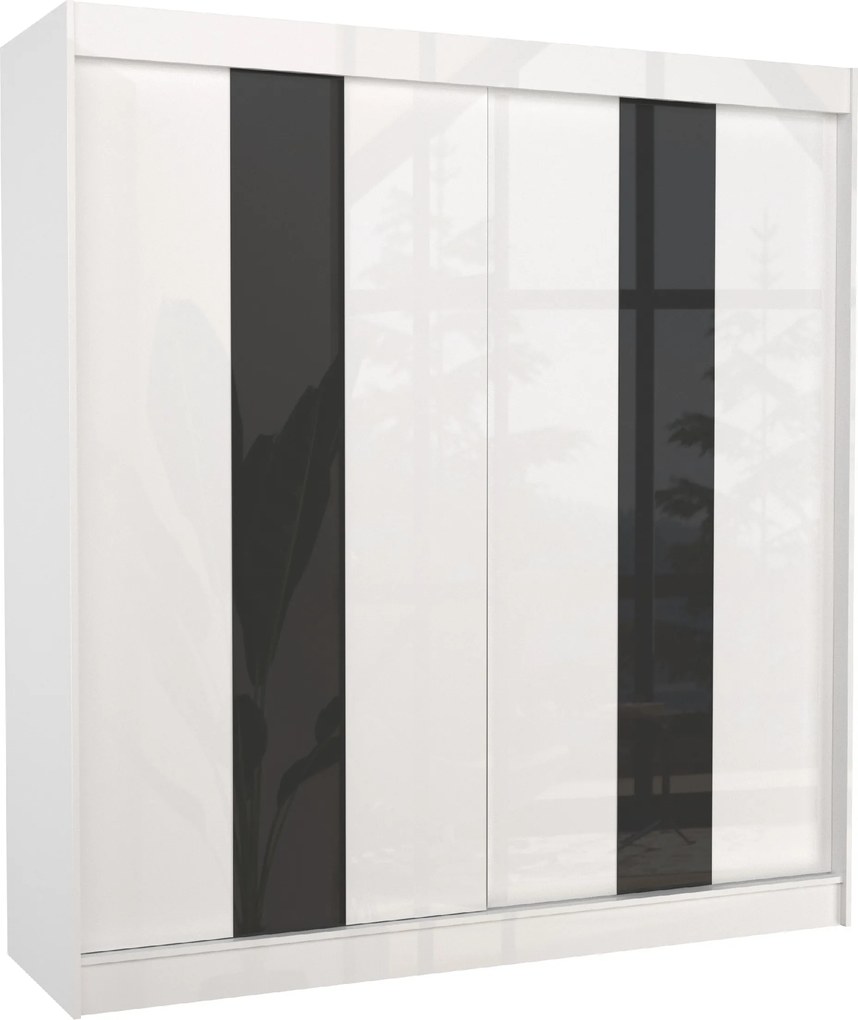 ADRK Furniture Posuvná skříň s lacobelem KAREN 200 ADRK-SW-KAR-WBL-200