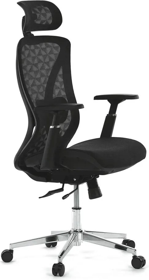 Kancelářská židle KA-S258 BK, synchronní mechanismus, černá síťovina (71 x 65) cm