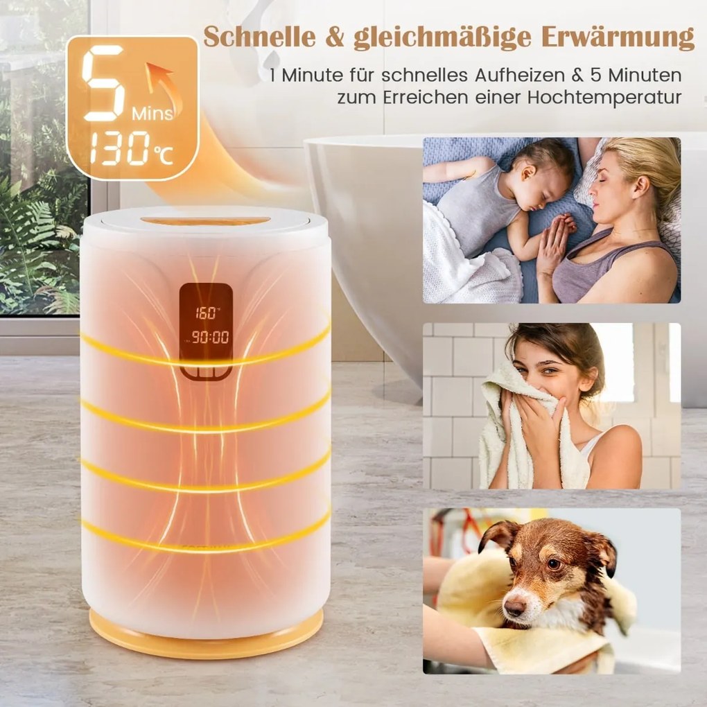 Costway 20 L ohřívač ručníků s LED světelným ohřívačem ručníků ohřívací vědro