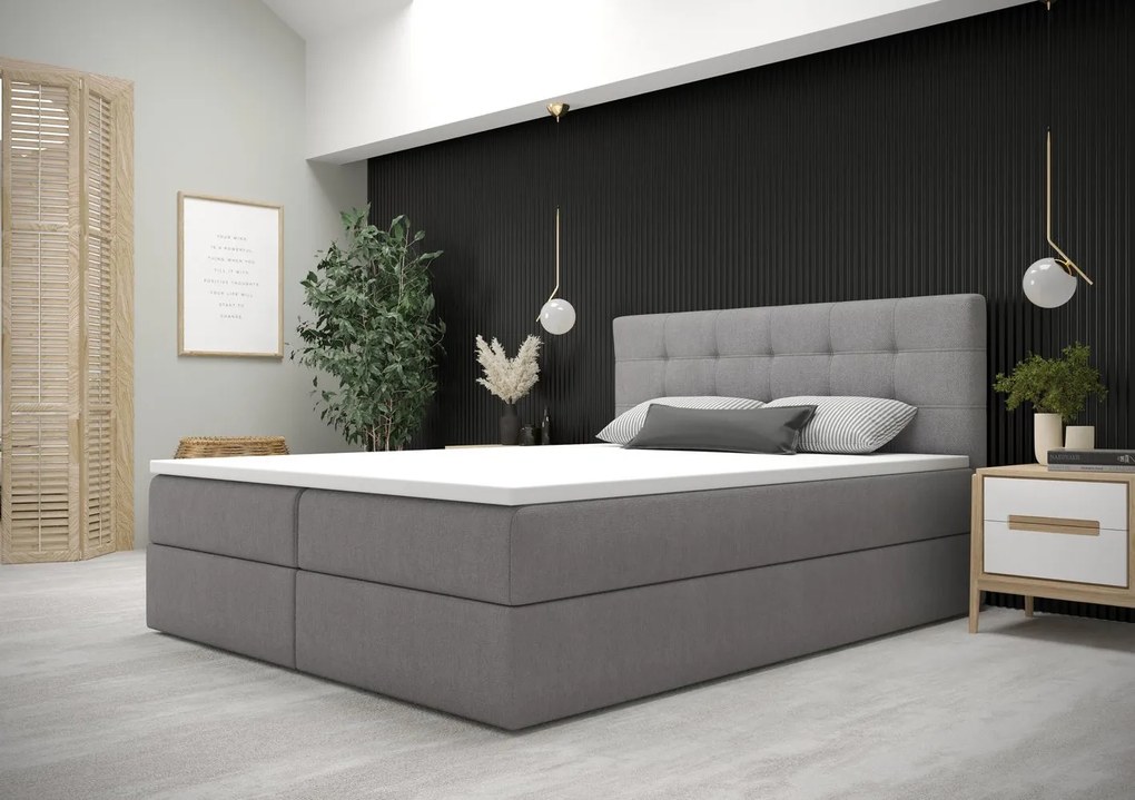 Moderní postel 180x200 s úložným prostorem STIG 5 - šedá