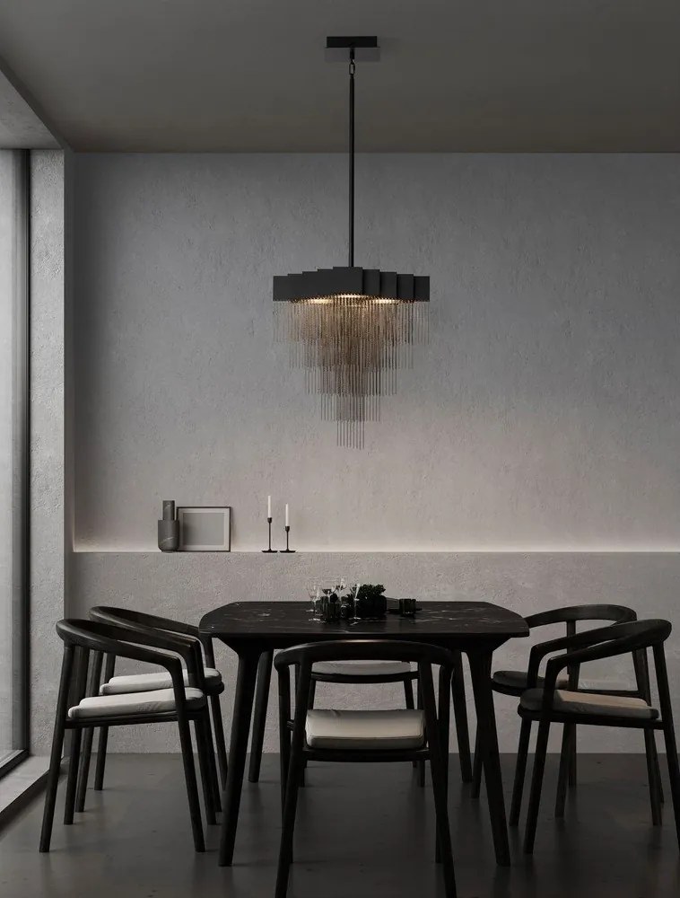 Matně černé ocelové LED stmívatelné závěsné svítidlo Revια – Nova Luce