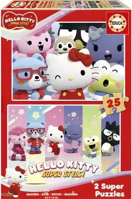EDUCA Dřevěné puzzle Hello Kitty / 2x25 dílků