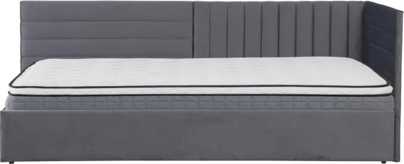 Postel MEVIA 90x200, šedá Velvet látka Kondela 0000408416