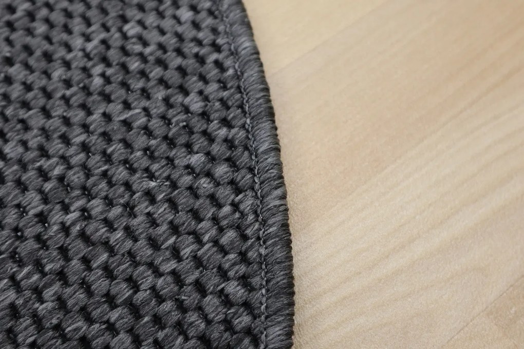 Timzo, Kusový koberec Nature antracit kruh, 400x400 (průměr) kruh, šedá, chodba / předsíň