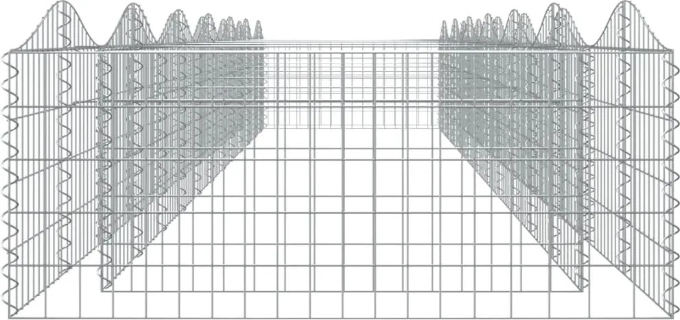 Klenutý gabion vyvýšený záhon 600x100x50 cm pozinkované železo 153552