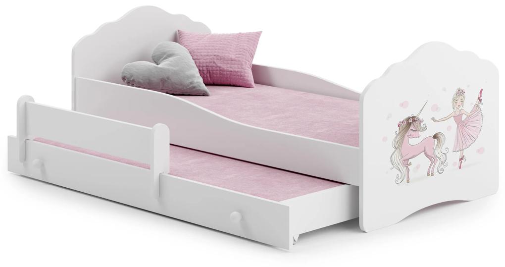 Dětská postel s matracemi CASIMO II 160x80 Motiv: DÍVKA S KŘÍDLY