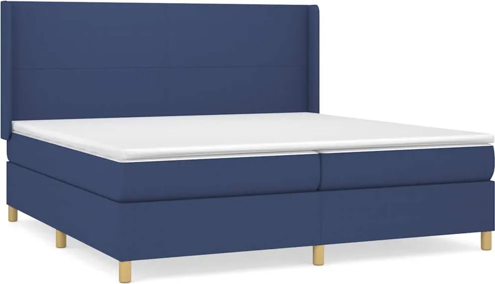 Box spring postel s matrací modrá 200x200 cm textil 3131863