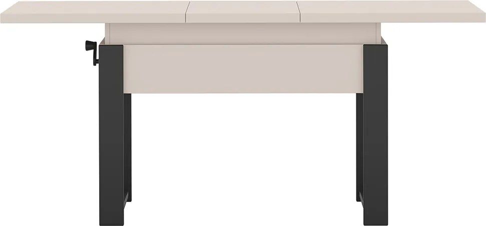 Rozkládací polohovací konferenční stolek HOGO 3v1 | 120-157x62,5-74,5x67 cm | síla horní desky 32 mm | kašmír/černé nohy