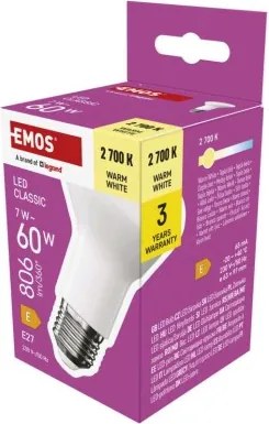 Emos lighting LED žárovka Classic R63 / E27 / 7 W (60 W) / 806 lm / teplá bílá 1525733294