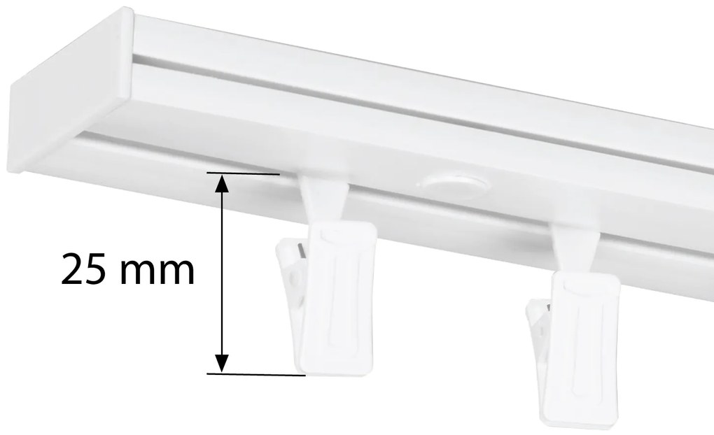 Dekodum Stropní kolejnice z PVC dvouřadá bílá Délka: 220 cm, Typ přichycení: háčky