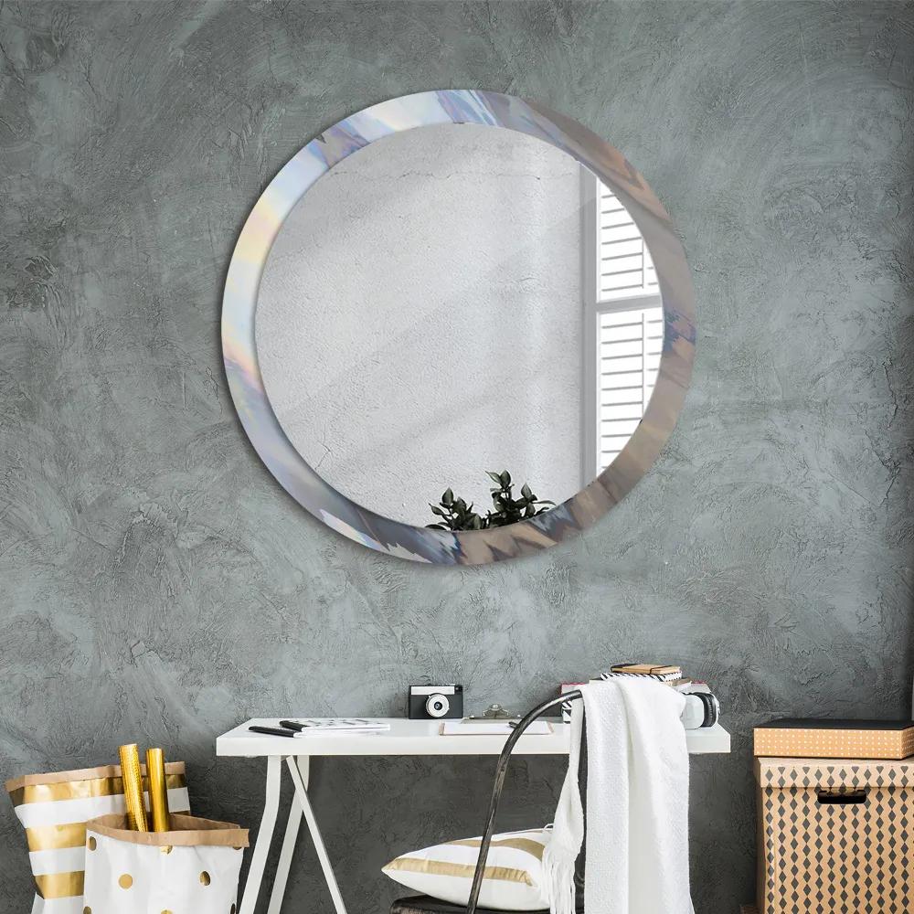 Kulaté dekorativní zrcadlo Holografická textura fi 90 cm