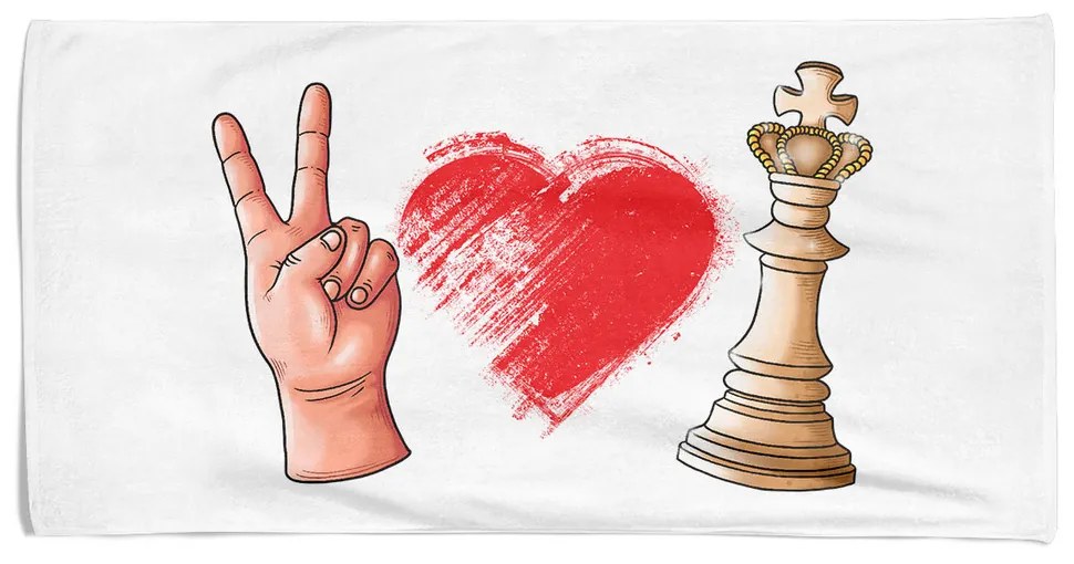 Osuška Love Chess (Velikost osušky: 70x140cm)