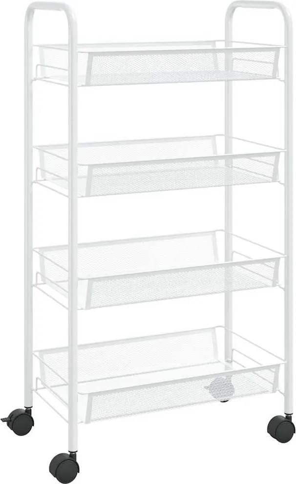 Kuchyňský vozík se 4 patry bílý 46 x 26 x 85 cm železo 336326