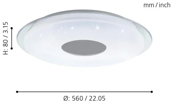 Eglo 98768 - LED RGB Stmívatelné stropní svítidlo LANCIANO-C LED/38W/230V + DO