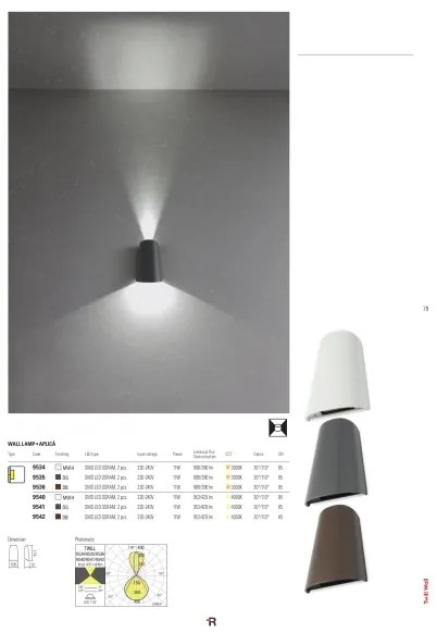 Redo 9536 - LED Venkovní nástěnné svítidlo TWILL 1xLED/11W/230V IP65