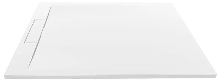 Mereo Obdélníková sprchová vanička s hranatým krytem sif.,120x80x3 cm, vč. sif., bez nožiček, litý mramor CV76KS