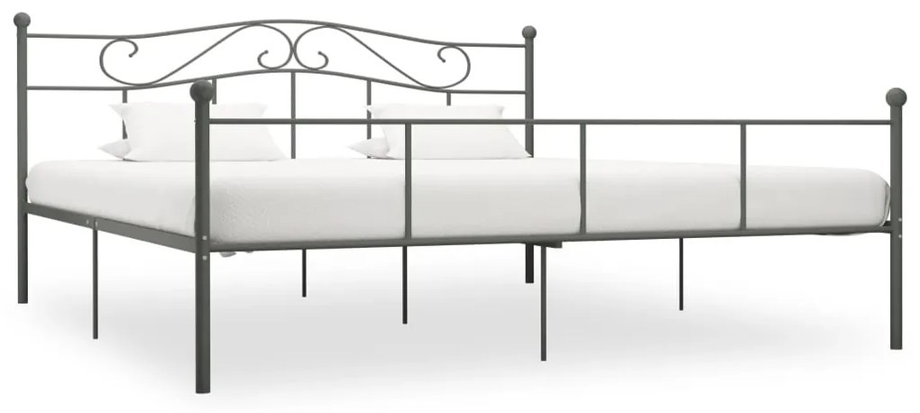 284535 vidaXL Rám postele šedý kov 180 x 200 cm