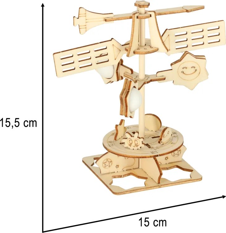 Dřevěné puzzle 3d vědecký model větrné lopatky