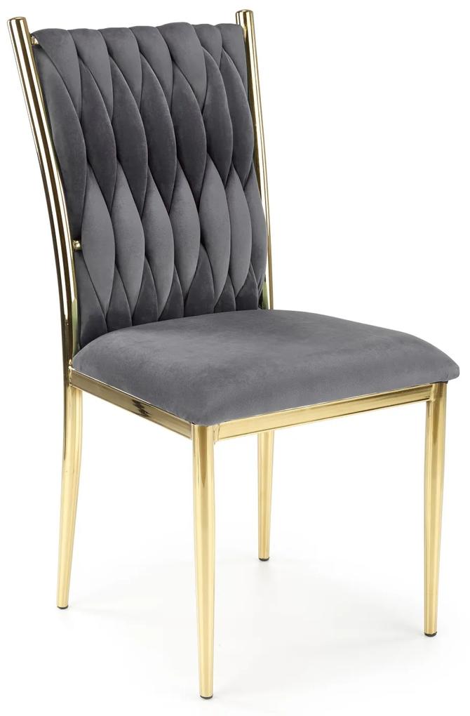 Židle K436 šedá / zlatá