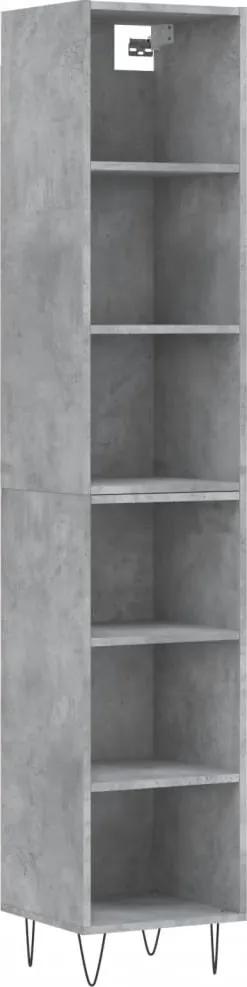 vidaXL Skříň highboard 34,5x32,5x180 cm kompozitní dřevo [3189825] Barva: bílá s vysokým leskem