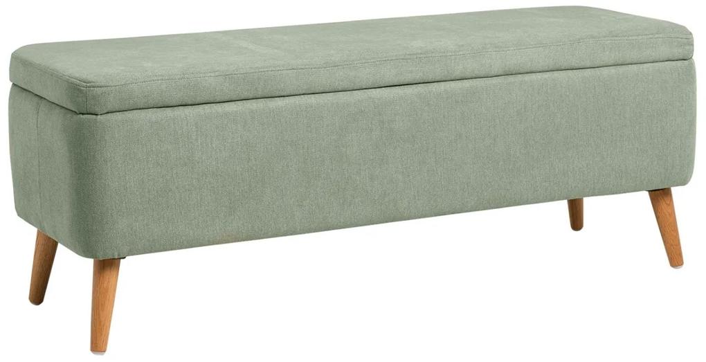 OnaDnes -20% Zelená čalouněná lavice Somcasa Zurich 120 cm s úložným prostorem