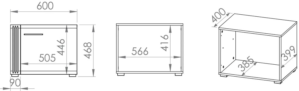 Široký TV stolek ALIZA - dub castello / bílý