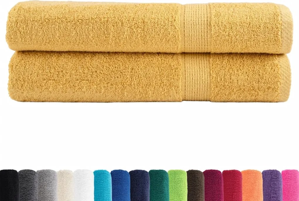 Prémiové ručníky SOLUND 2 ks zlaté 100x200 cm 600 g/m² 137293