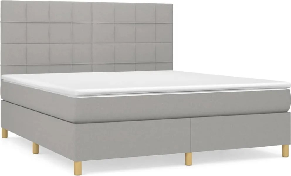 Box spring postel s matrací světle šedá 160 x 200 cm textil 3142345